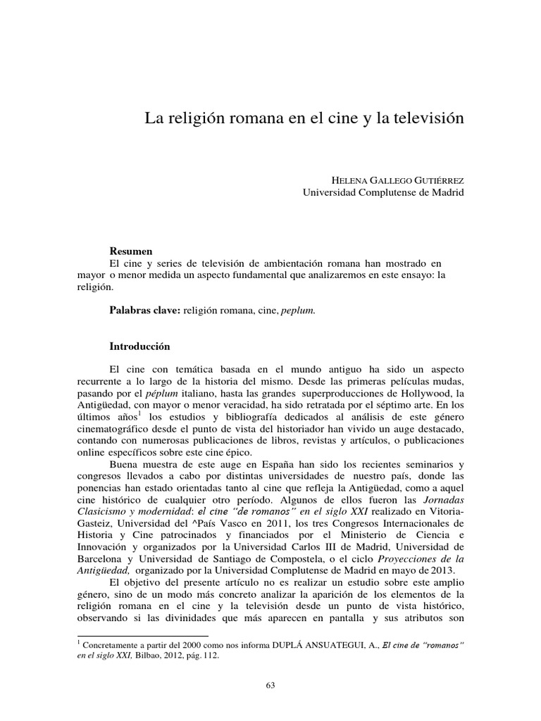 La Religión Romana en El Cine y La Televisión | PDF | imperio Romano | Isis