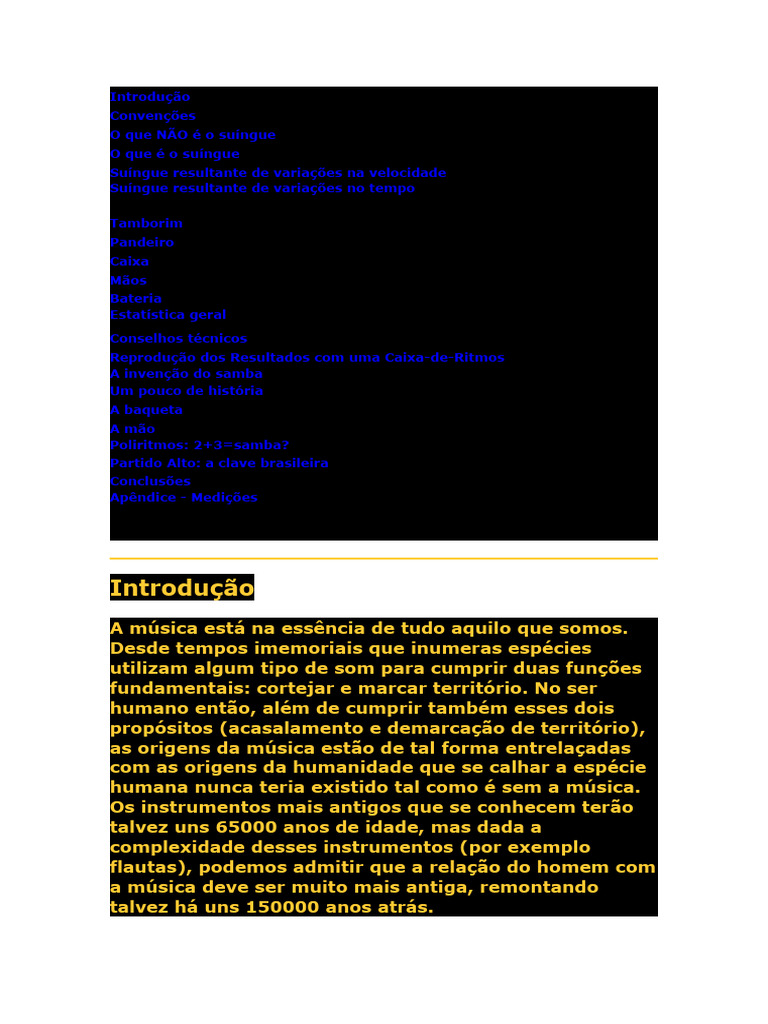 O porque do samba - Sample de Samba | PDF