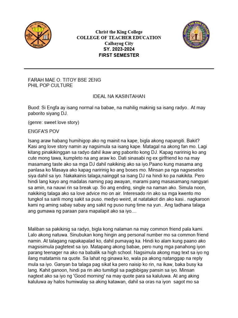 Short Story in Phil Pop | PDF