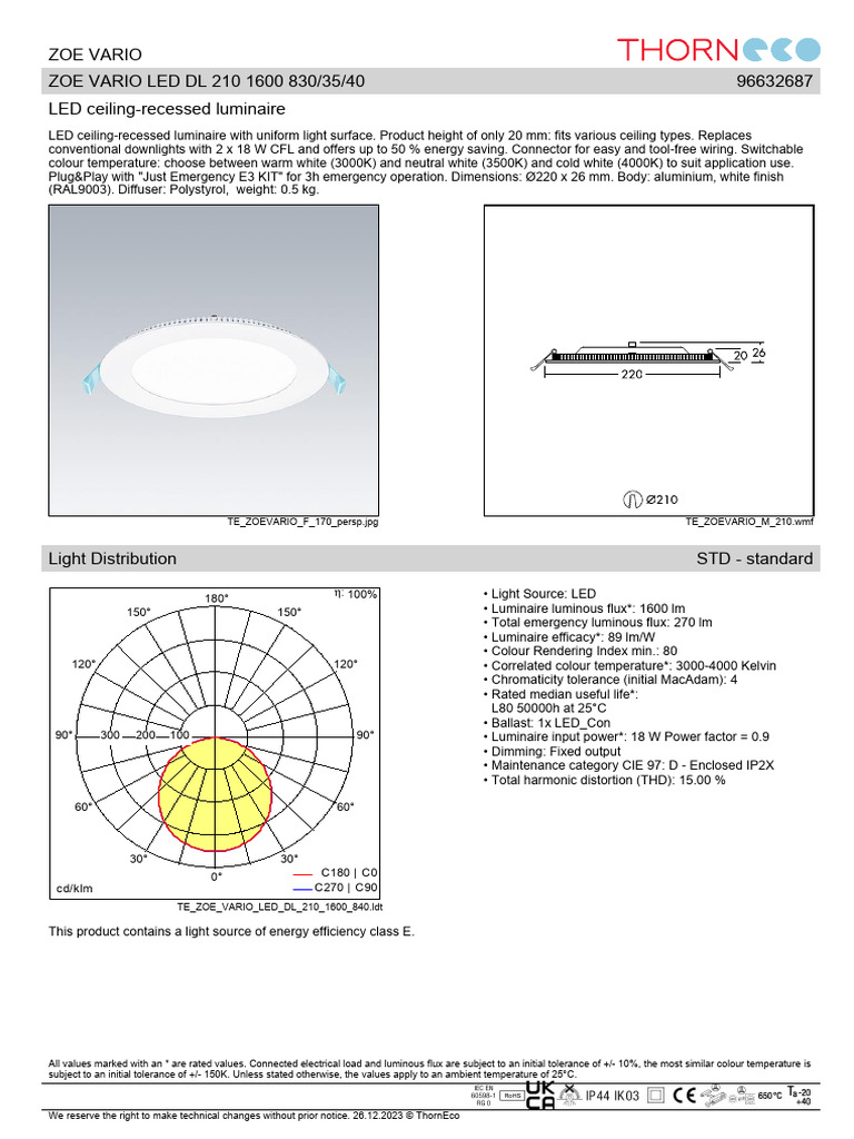 Product Datasheet | PDF | Compact Fluorescent Lamp | Electrical Engineering
