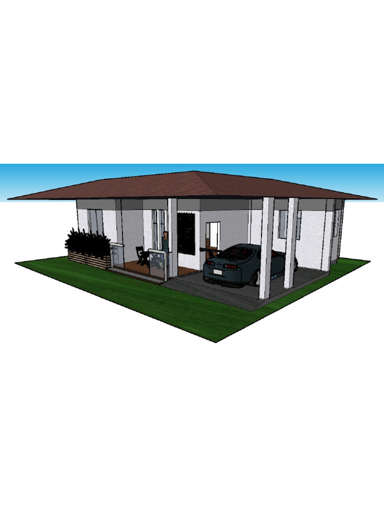 3D Perspective Model House View | PDF