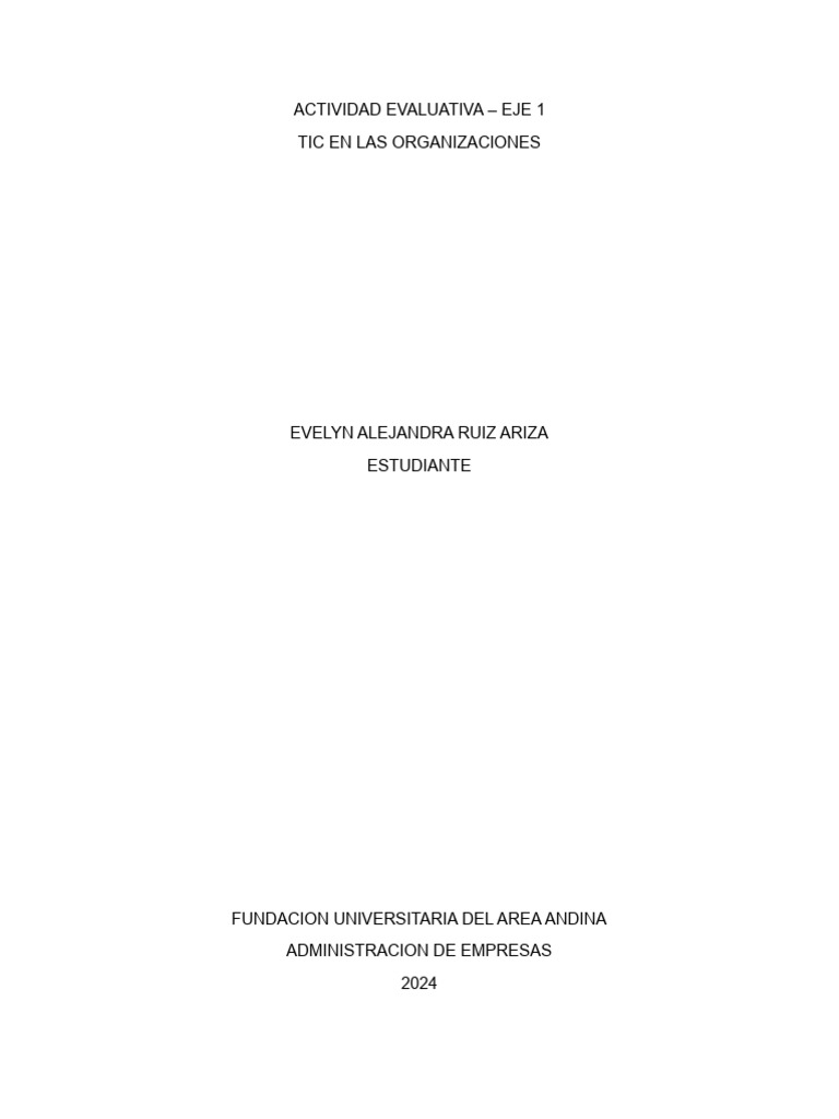 Actividad Evaluativa Tic Eje 1 | PDF