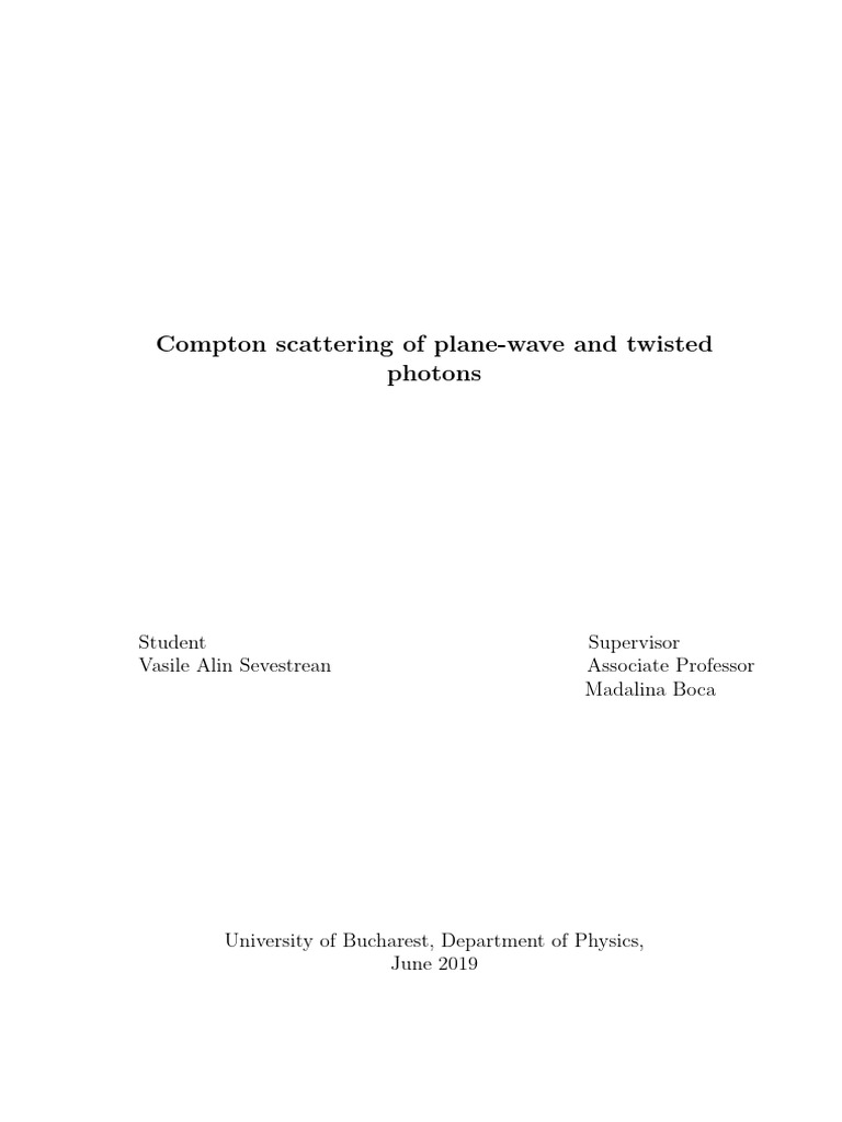 Compton Scattering of Photons | PDF | Photon | Electromagnetic Radiation