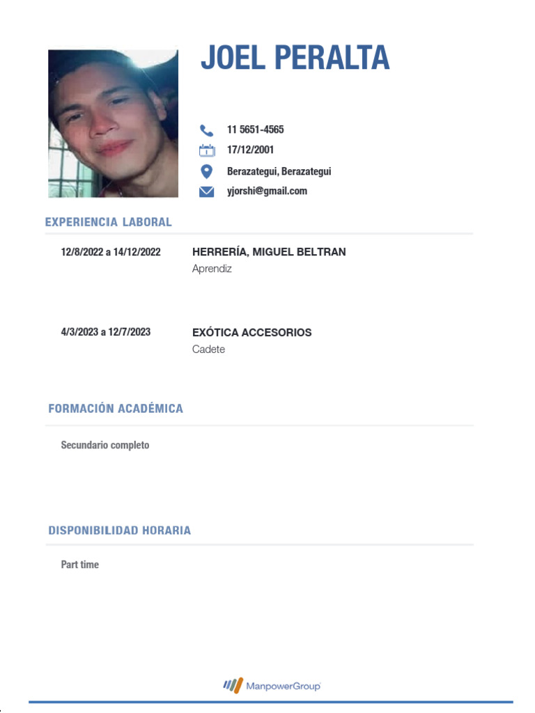 CV - Joel Peralta | PDF