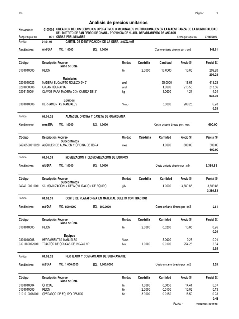 Acu 02 | PDF | Presupuesto | Hormigón