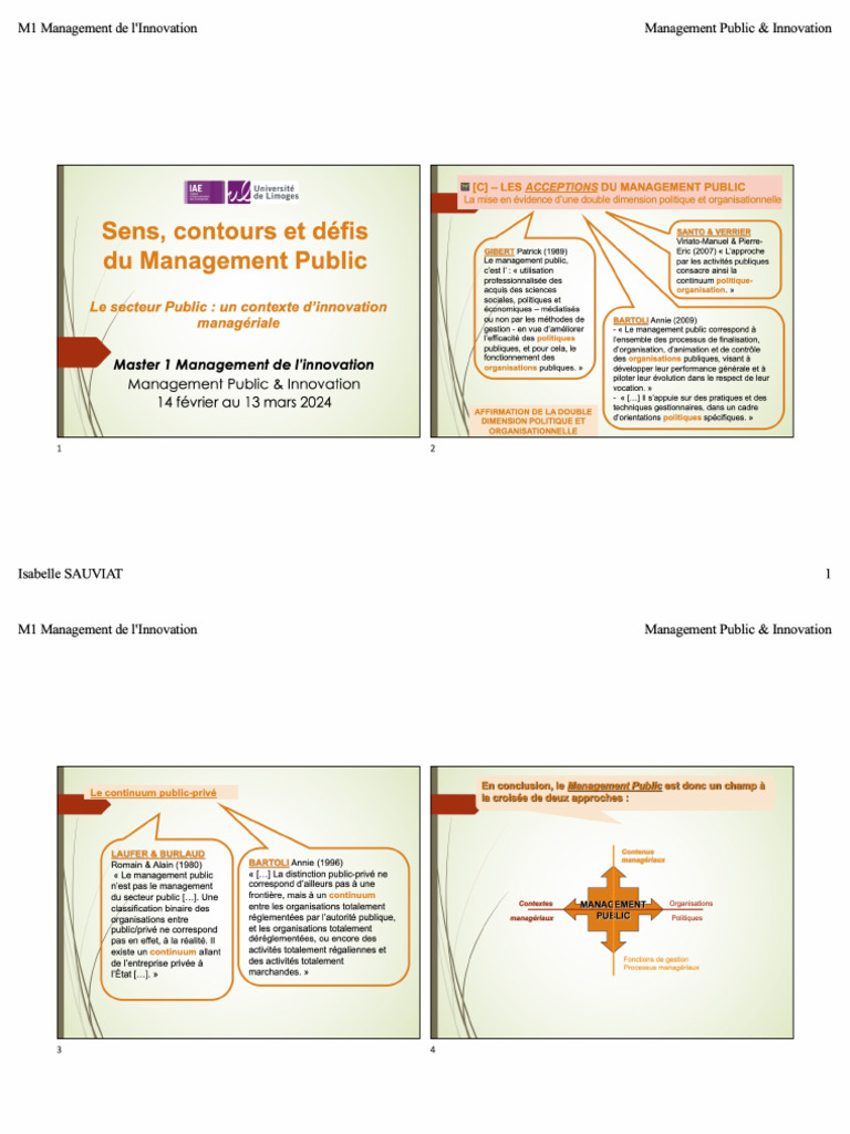 Support de Cours Sens Contours Defis Du MP Cours MP Innovation Master 1 Mi 2023-2024 VD | PDF