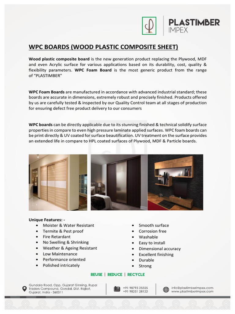 WPC Sheet | Download Free PDF | Plywood | Lamination