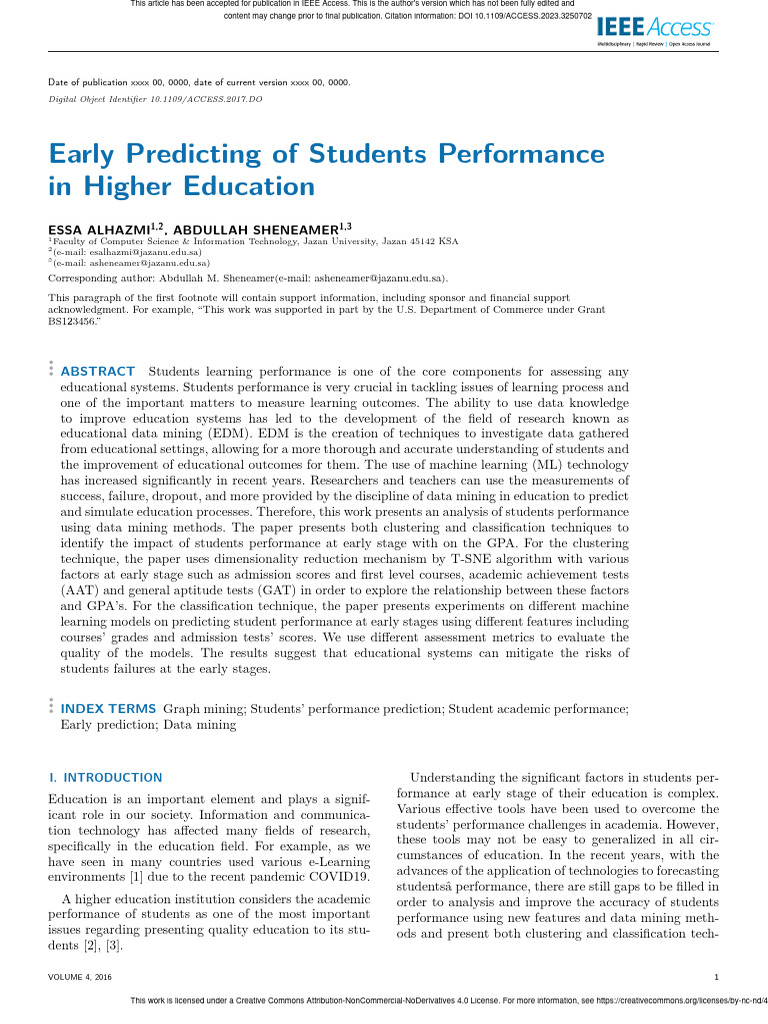 Early Student Performance Prediction | PDF | Machine Learning ...