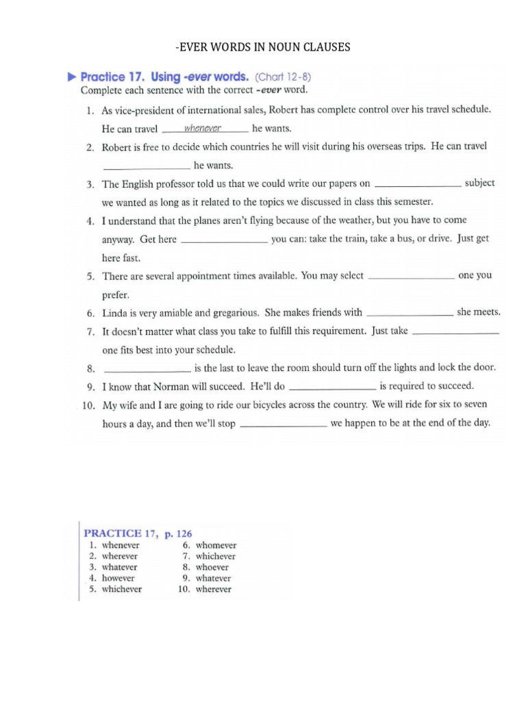 Ever Words in Noun Clauses | PDF