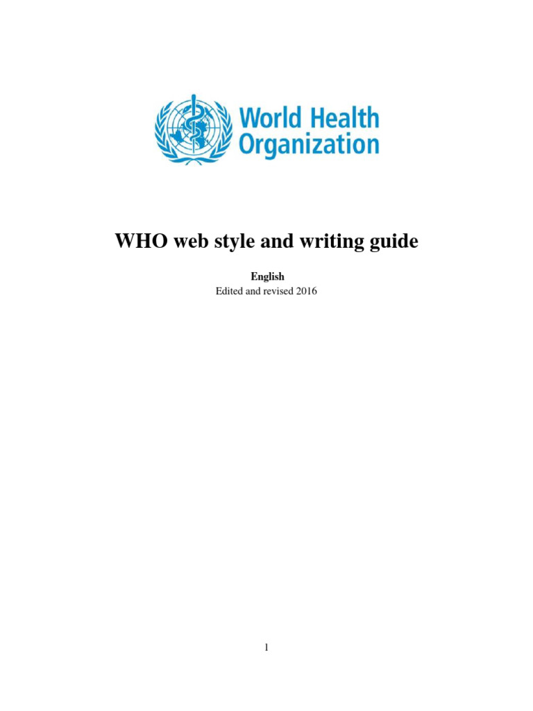 Who Web Style and Writing Guide 2016 | PDF