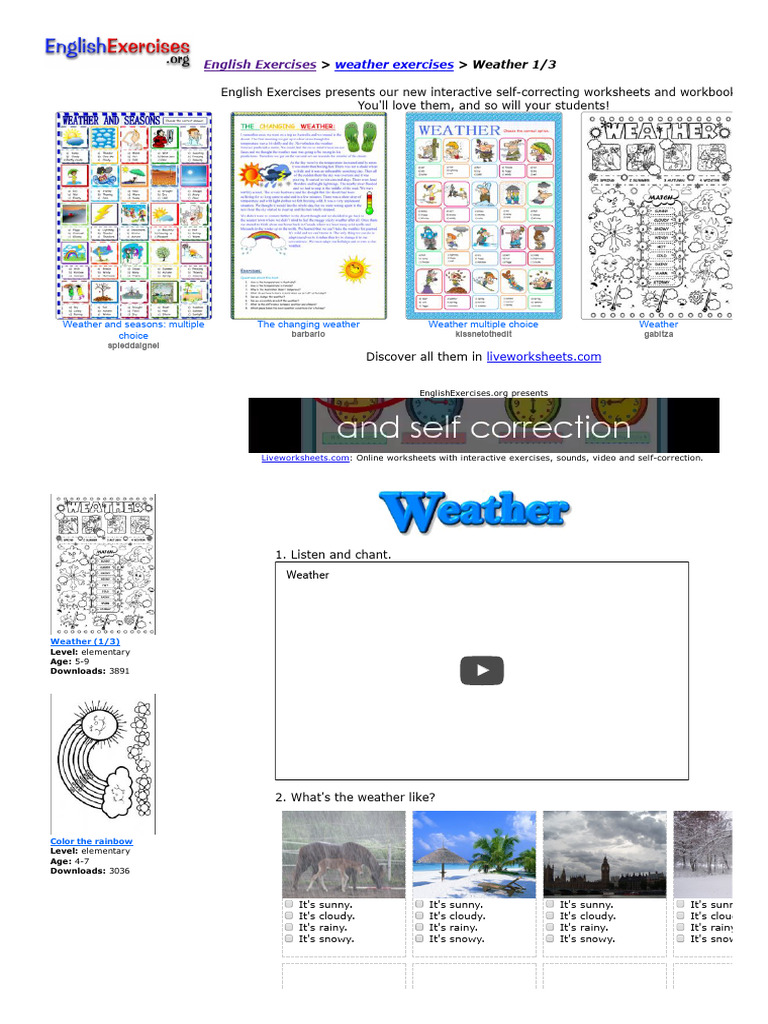 Interactive Weather Exercises for Kids | PDF