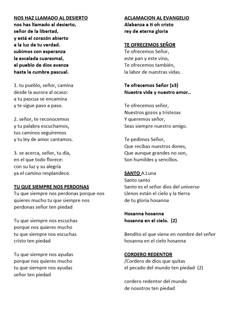 Misa de Cuaresma | PDF | Prestado | Cristo (título)