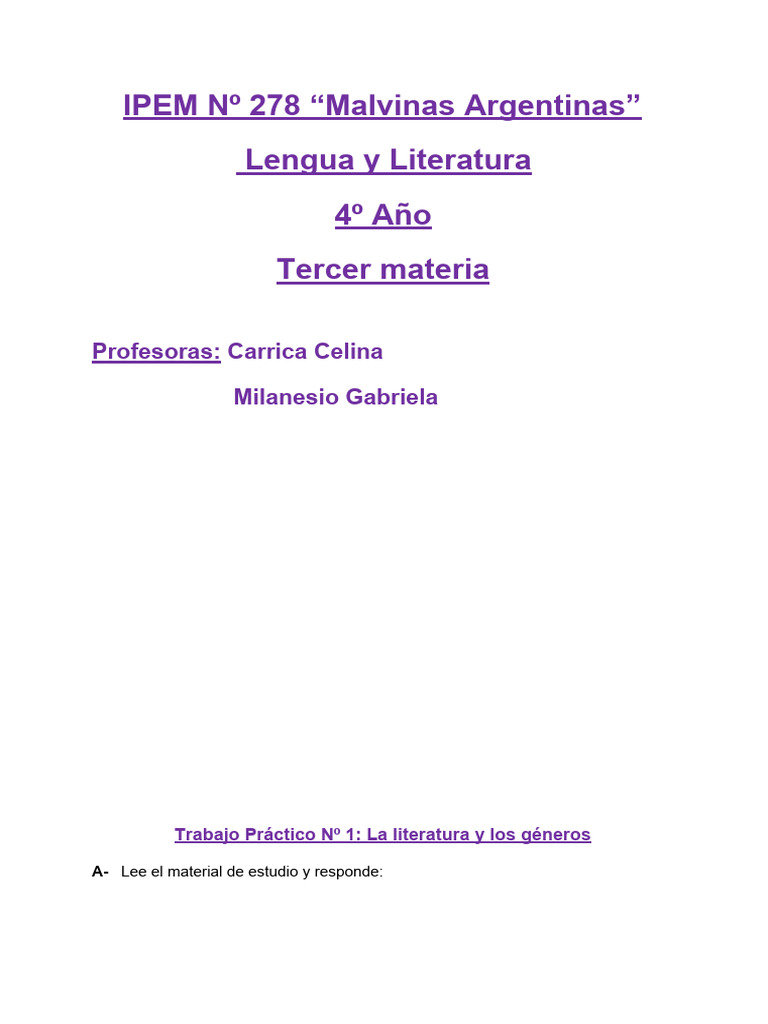 Lengua 4 | PDF | Clásicos