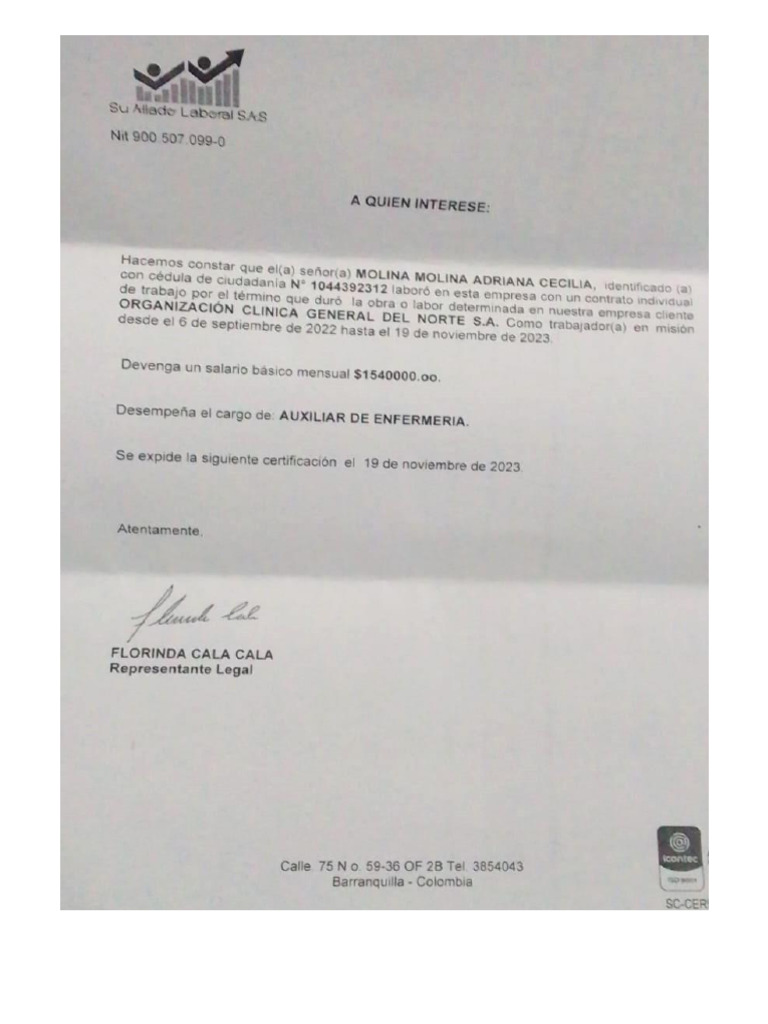 Carta Terminacion | PDF