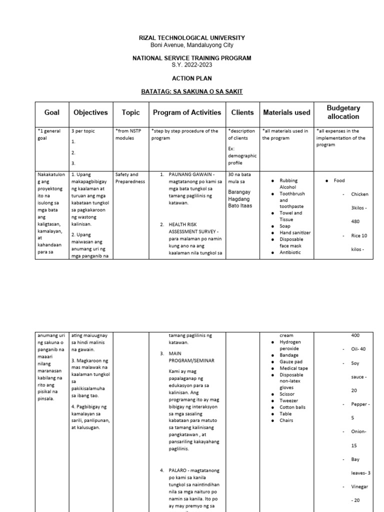 Action Plan - Docx-1 | PDF