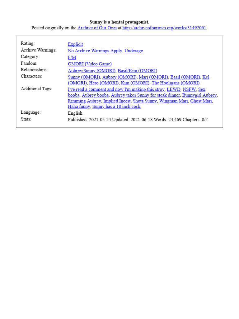 Omori Fic From Ao3 | PDF