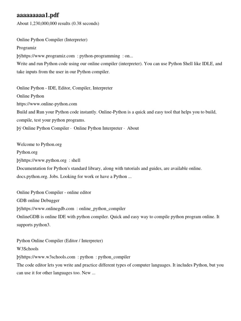 Online Python Compiler Guide | PDF