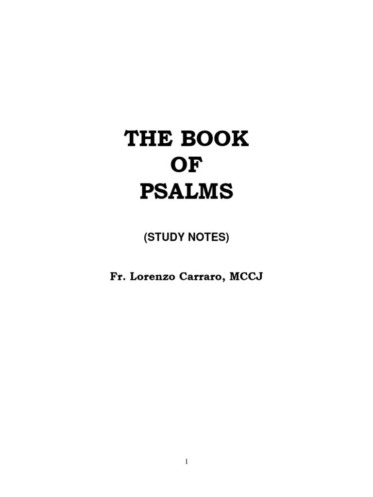 The Book OF Psalms: (Study Notes) | PDF | Psalms | Jesus