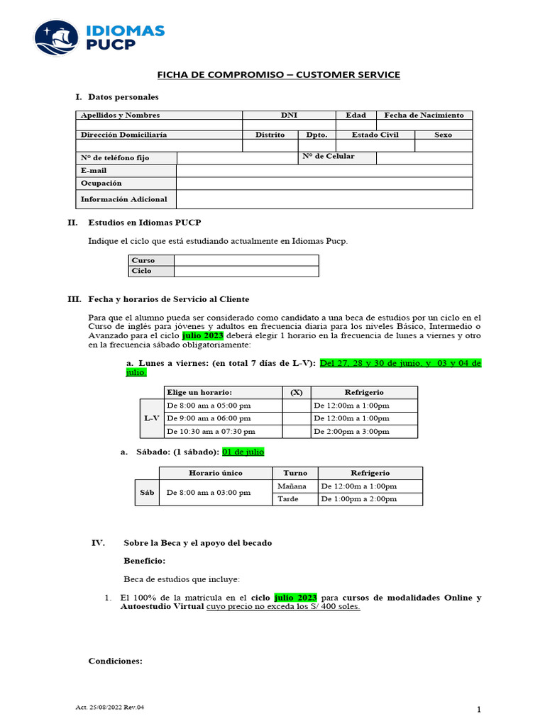 Ficha de Compromiso CS Al 09.06.2023 Final | PDF