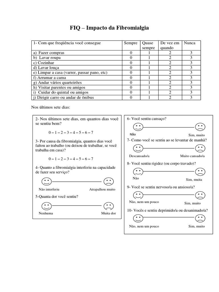FIQ - Impacto Da Fibromialgia: Sim, Muito | PDF | Medicina Clínica