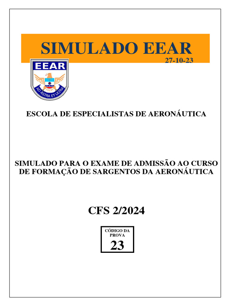 Simulado Eear 271023 - Gabarito | PDF | Lua | Atrito