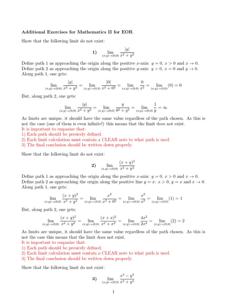 Extra Path Exercises Solutions | PDF | Mathematics | Mathematical Physics