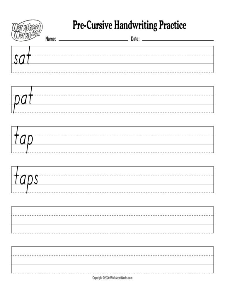 WorksheetWorks PreCursive Handwriting Practice 1 | PDF