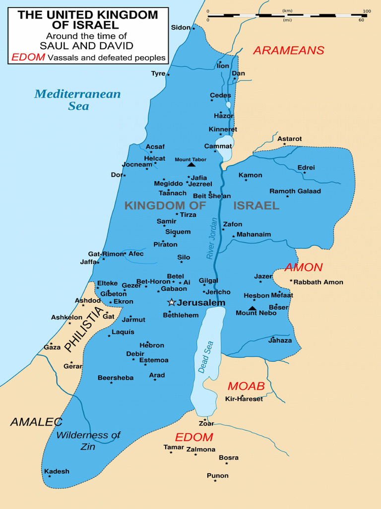 Antiguo-Mapa-De-Israel-Pdf - Rey David | PDF