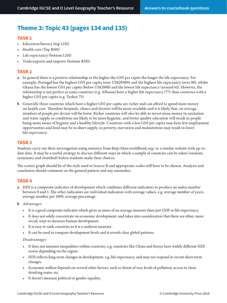 IGCSE-OL Geo CB Answers Theme 3 Economic Development | PDF | Agriculture | Livestock