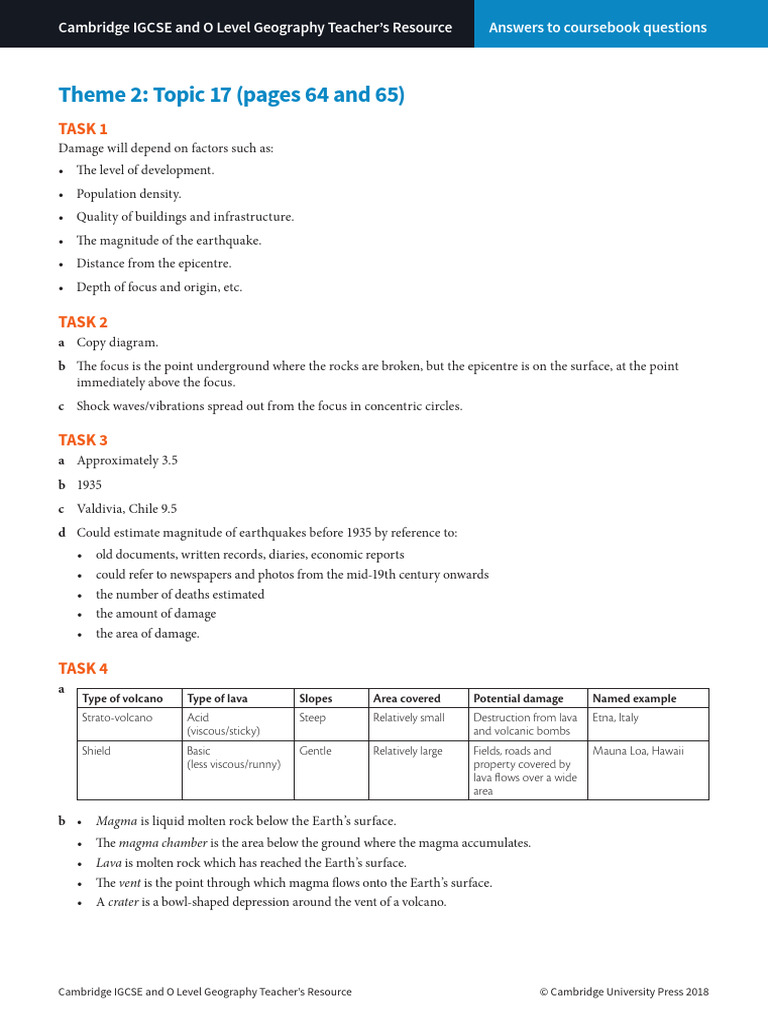 IGCSE-OL Geo CB Answers Theme 2 Natural Environment | PDF | River | Erosion