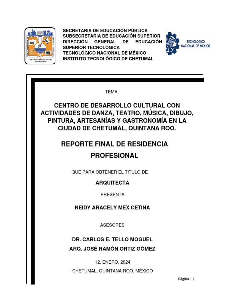 Reporte Final de Residencia Profesional (Mex Cetina) | PDF | Diseño | México
