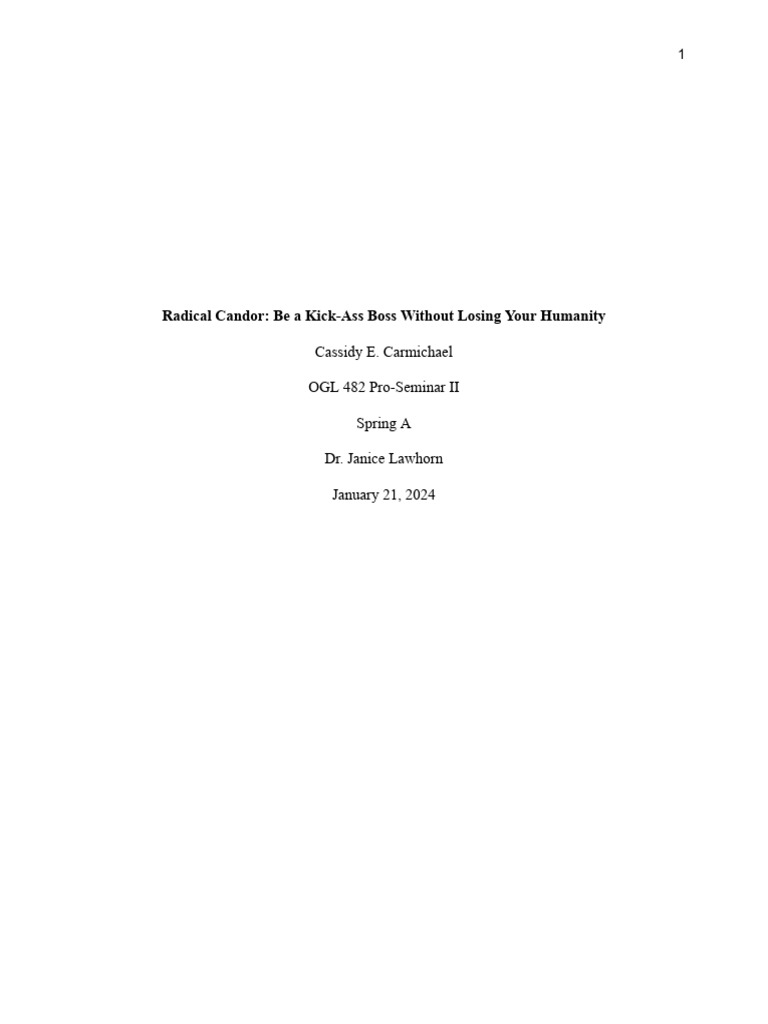 Radical Candor in Leadership Review | PDF | Leadership | Communication