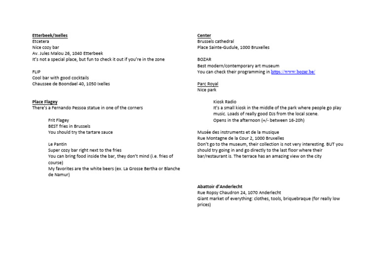 Brussels Tips | PDF | Brussels