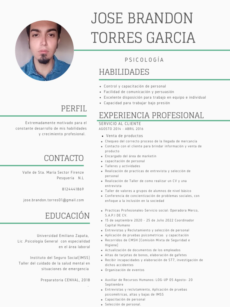 CV Brandon Torres | PDF | Gestión de recursos humanos