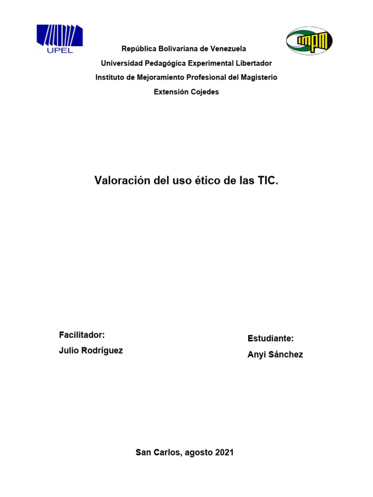 Tic 3 | Descargar gratis PDF | Maestros | Tecnología de información y comunicaciones