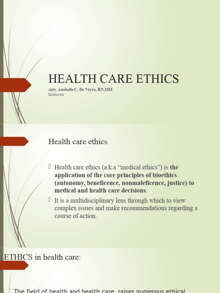 Understanding Health Care Ethics | PDF | Nursing | Medical Ethics