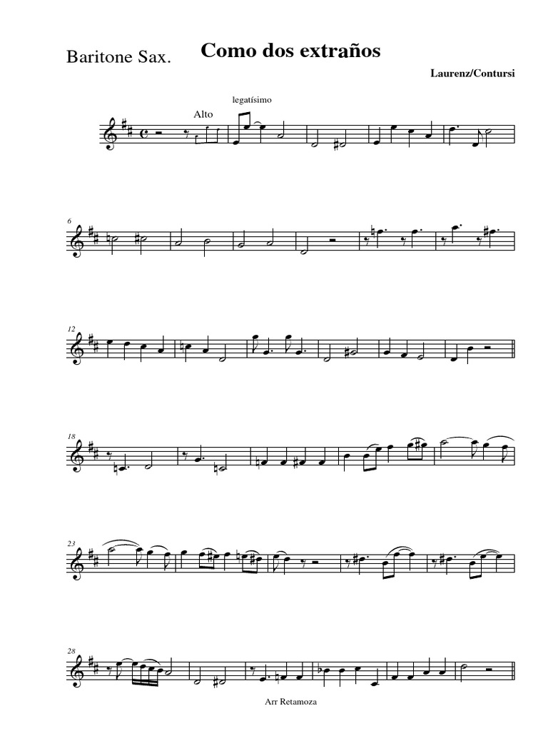 Como Dos Cuarteto - Baritone Sax. | PDF