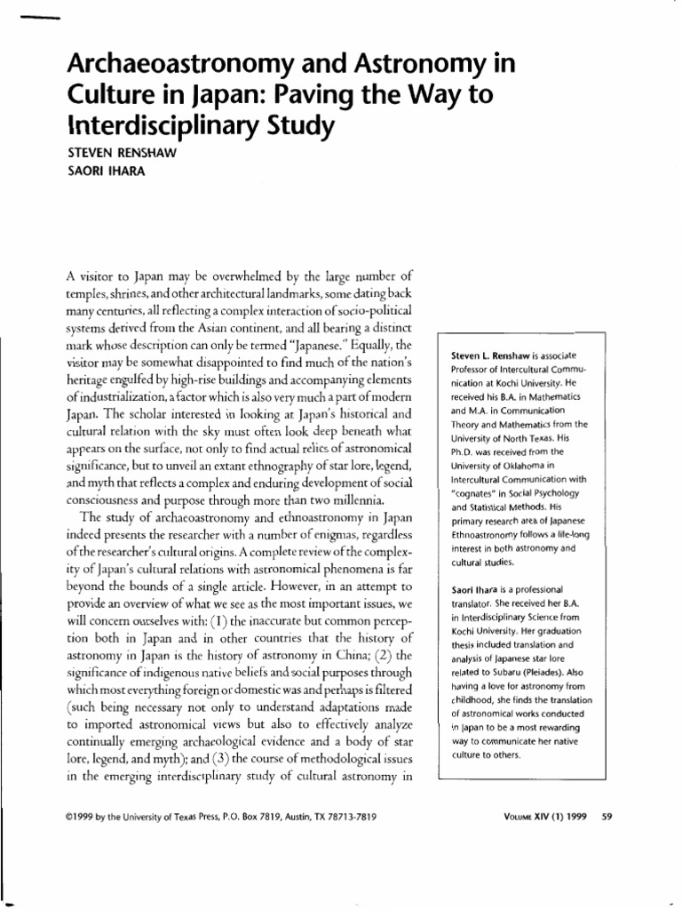 Archaeoastronomy in Japanese Culture | PDF | Shinto | Astronomy