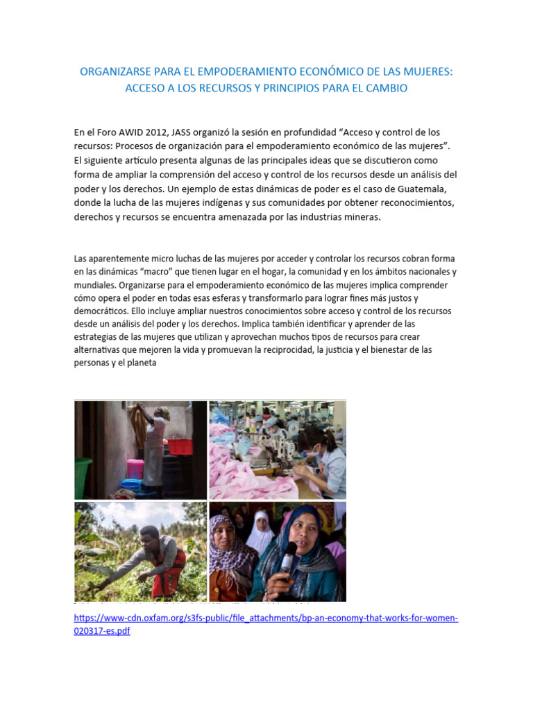 Empoderamiento Económico Femenino | PDF | Empoderamiento | Feminismo