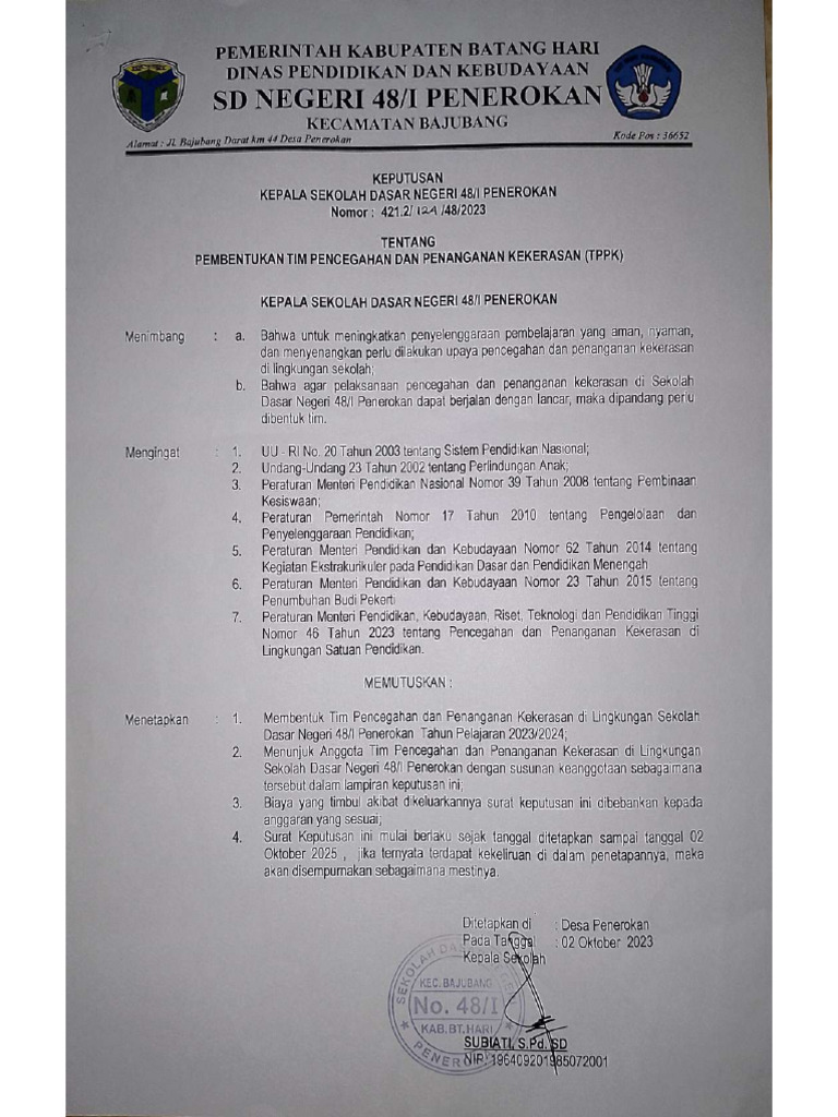 SK Tim TPPK Gabungan | PDF