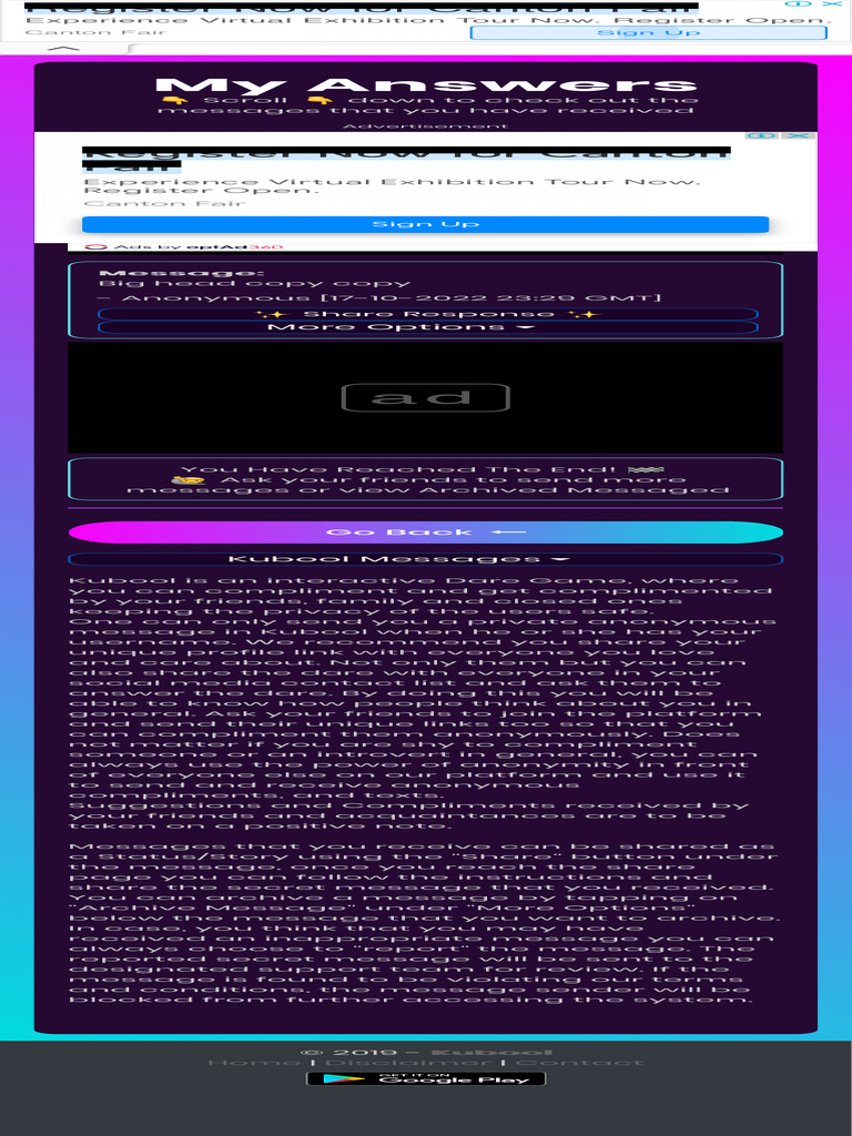 My Messages - Kubool | PDF | Anonymity | Popular Culture & Media Studies