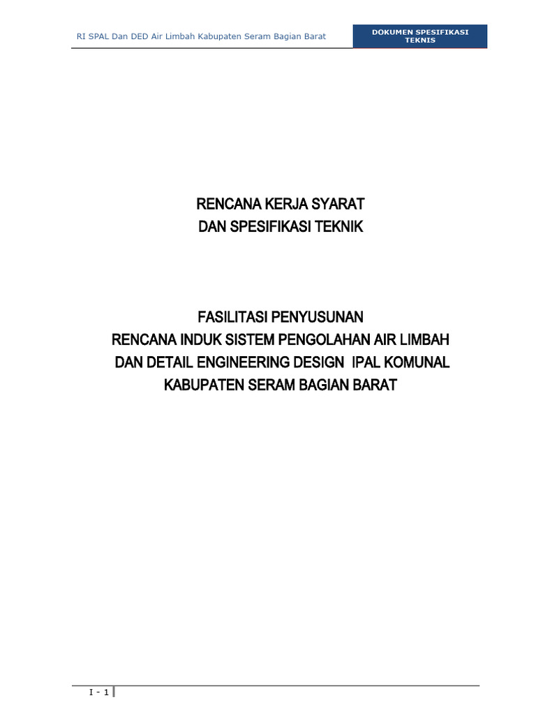 SPESIFIKASI TEKNIK IPAL Komunal | PDF