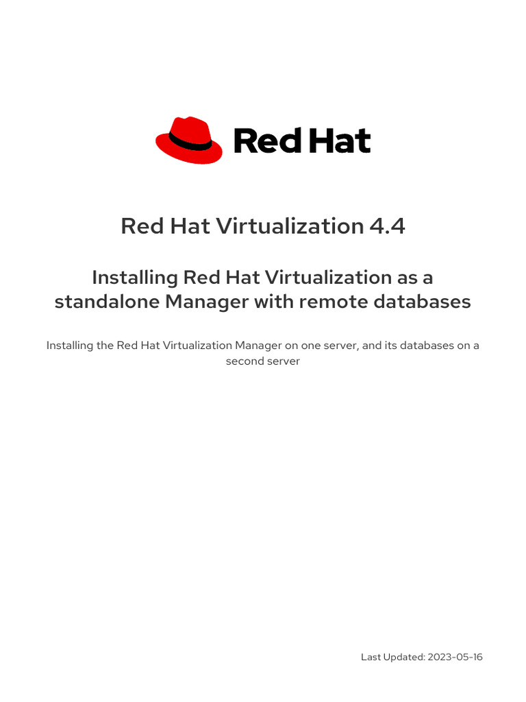 Red Hat Virtualization-4.4-Installing Red Hat Virtualization As A Standalone Manager With Remote ...