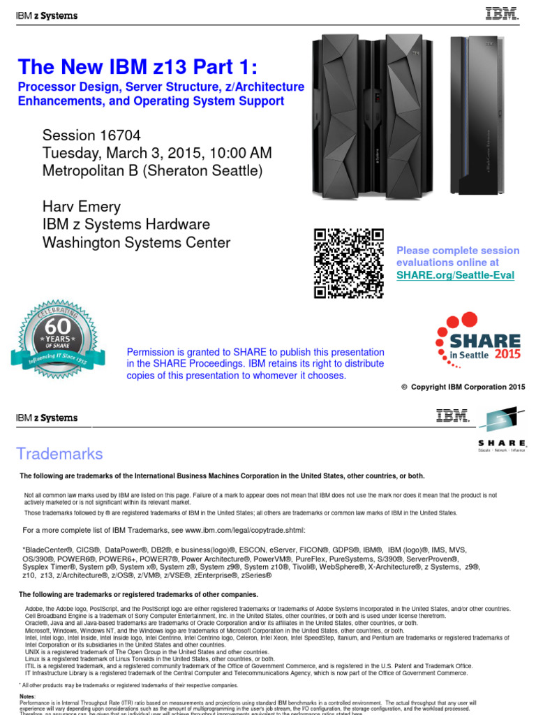 The New IBM z13 PART 1 - SHARE Feb21a2014 | PDF | Digital Electronics ...