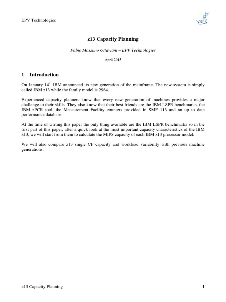 z13 Capacity Planning | PDF | Classes Of Computers | Computing