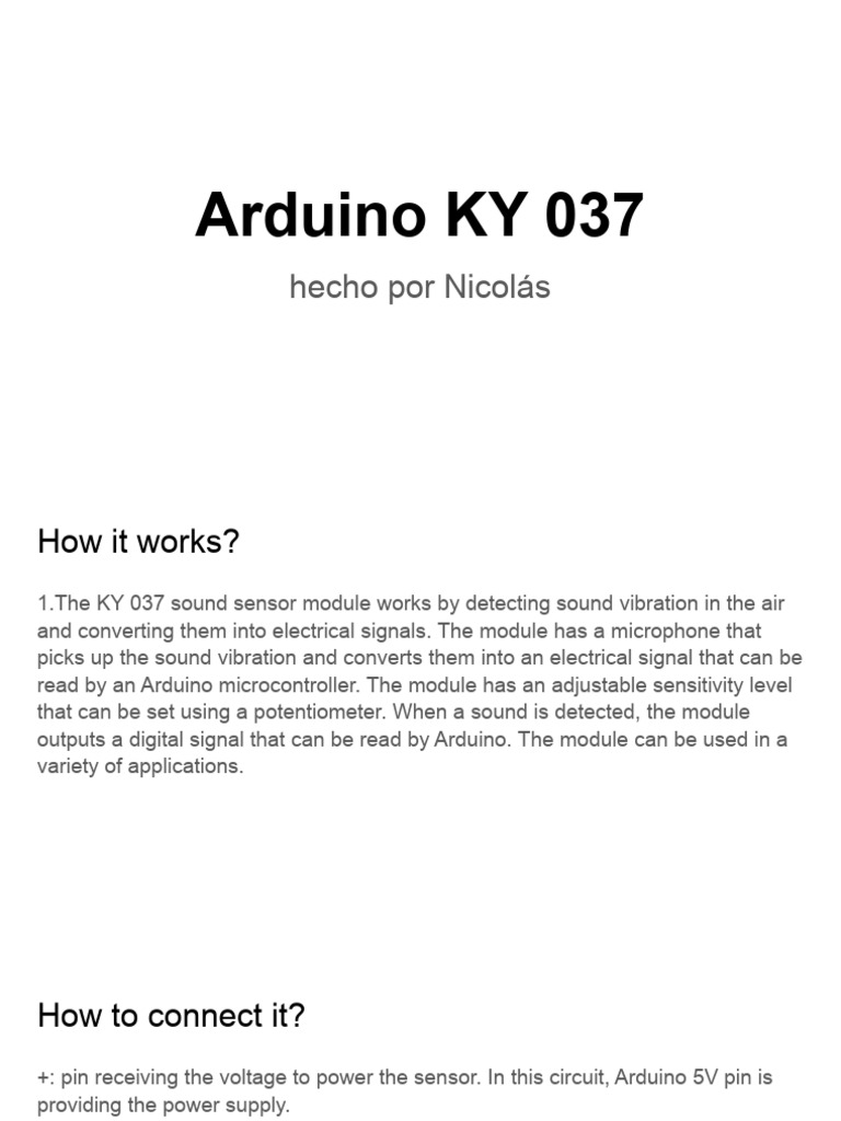 Arduino KY 037 | PDF