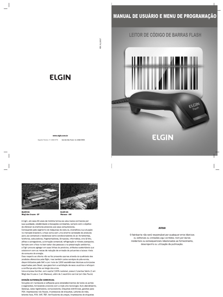 Manual do Leitor de Código de Barras | PDF