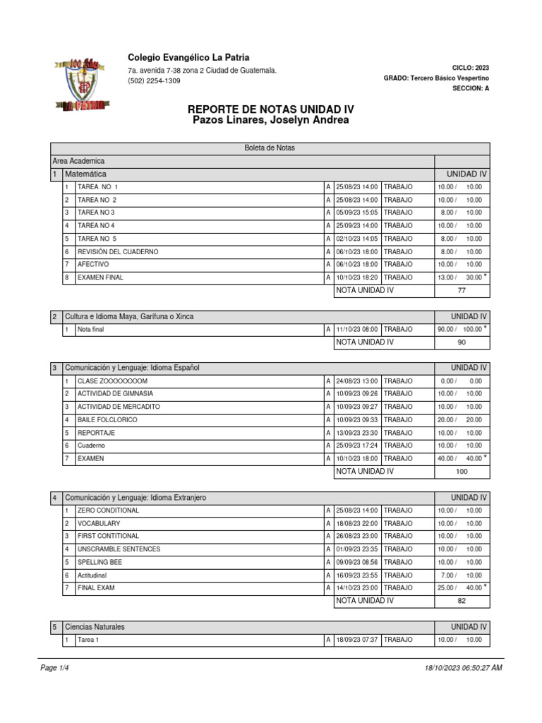 Notas Cuarta Unidad | PDF