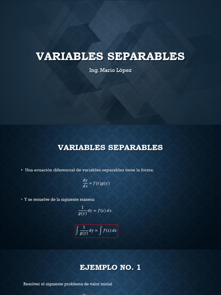 1.4 EDO de Variables Separables | PDF | Sustracción | Conceptos matemáticos
