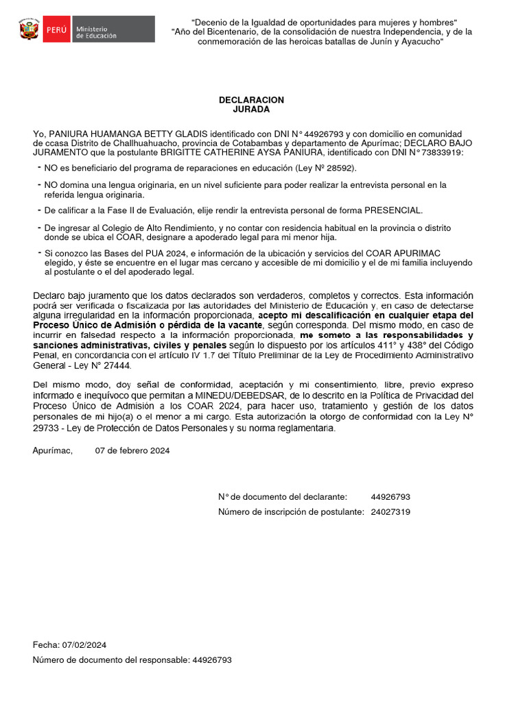 DECLARACION_JURADA (5) | PDF